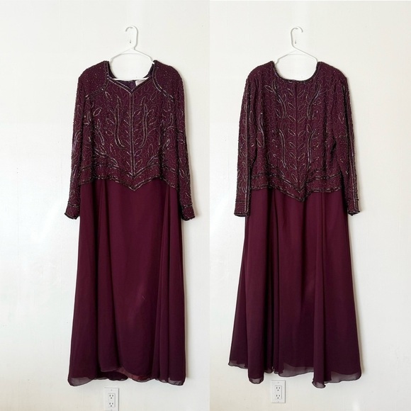 Vintage | Dresses | Vintage Oil Slick Beaded Creative Touch Maxi Dress ...
